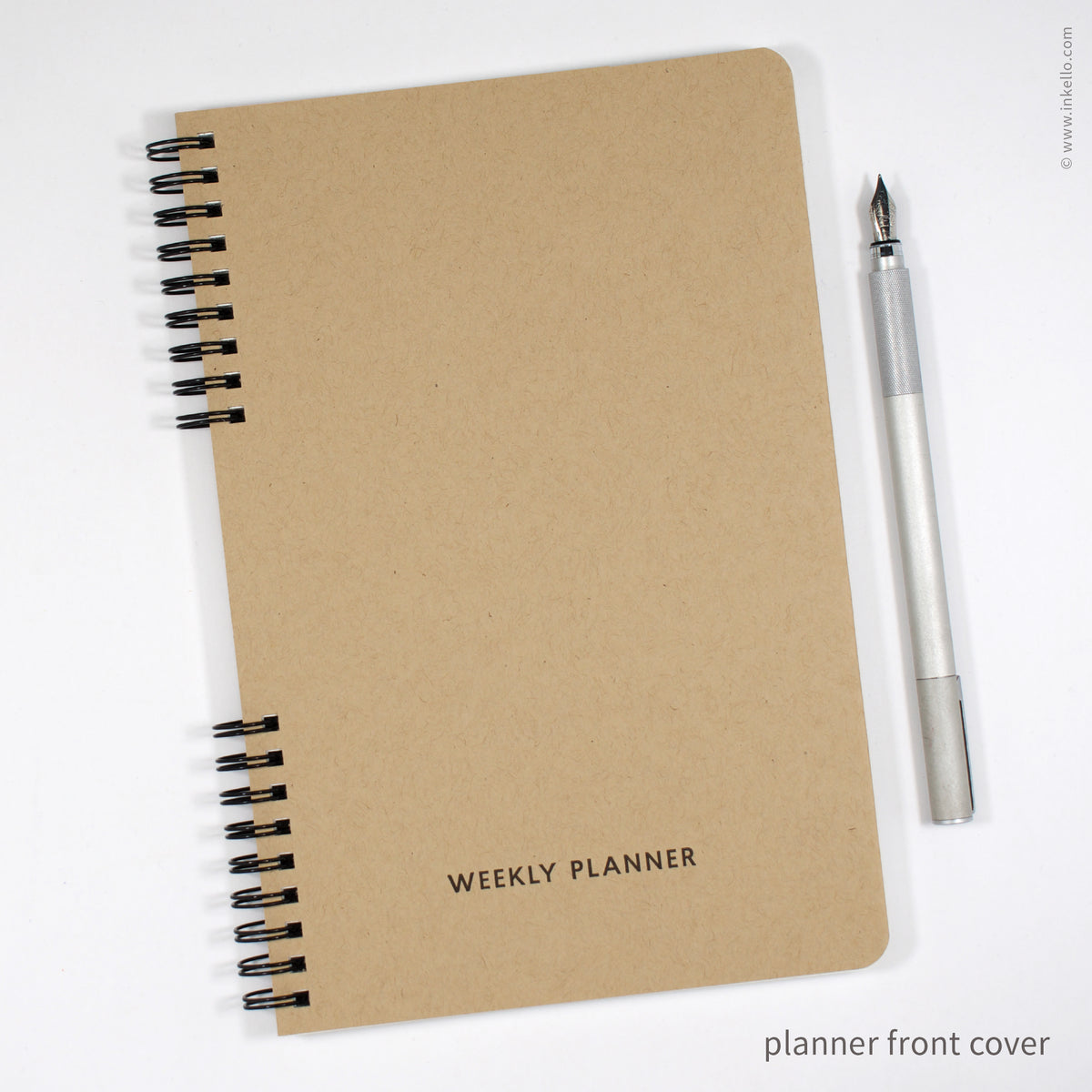 Weekly Planner with Classic Design and Kraft Cover (#494) — Inkello ...