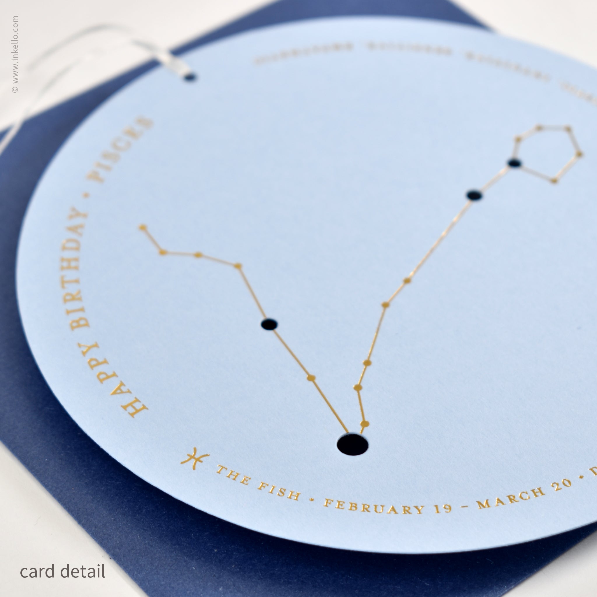 Pisces Birthday Zodiac Constellation Card (#607) — Inkello Letterpress