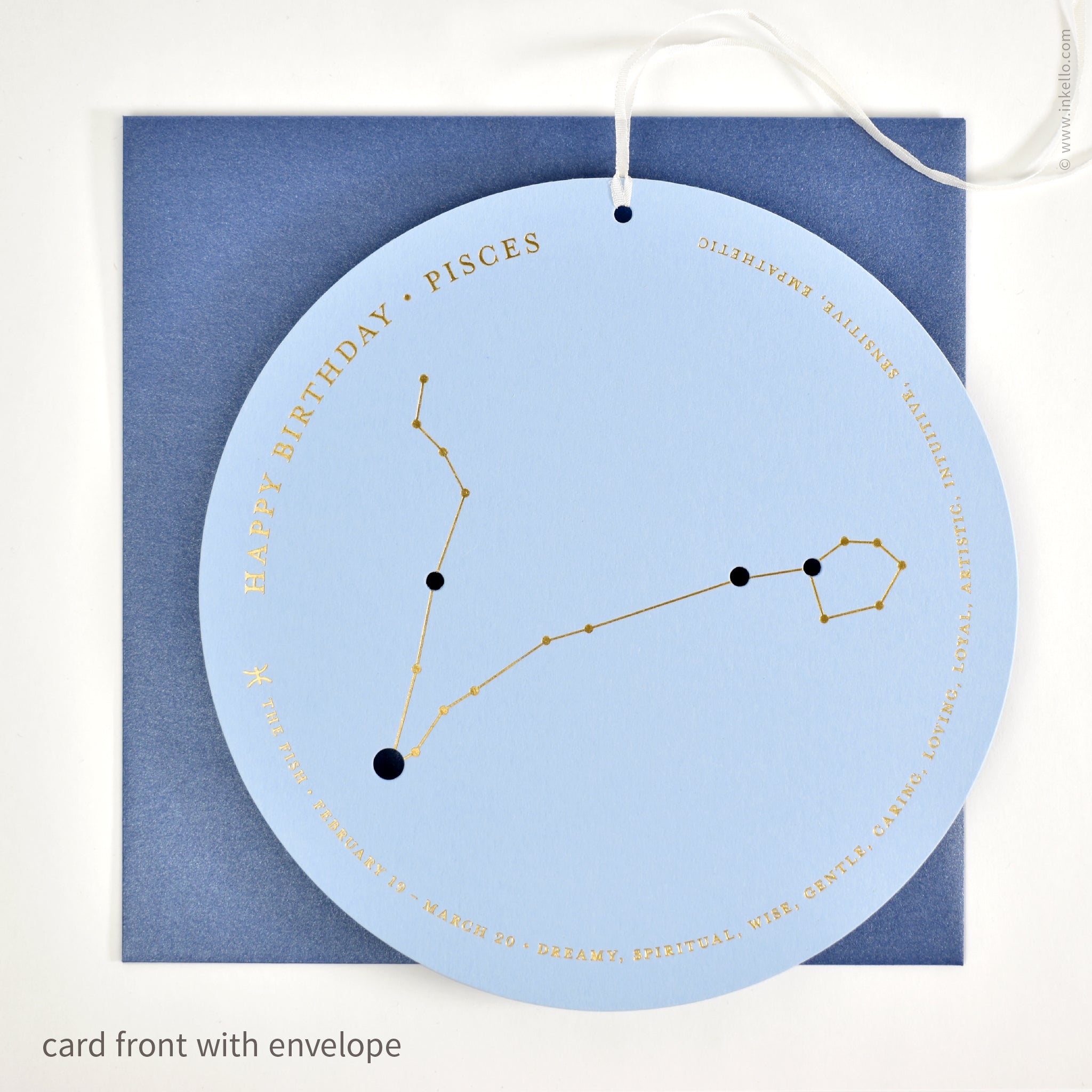 Pisces Birthday Zodiac Constellation Card (#607) — Inkello Letterpress