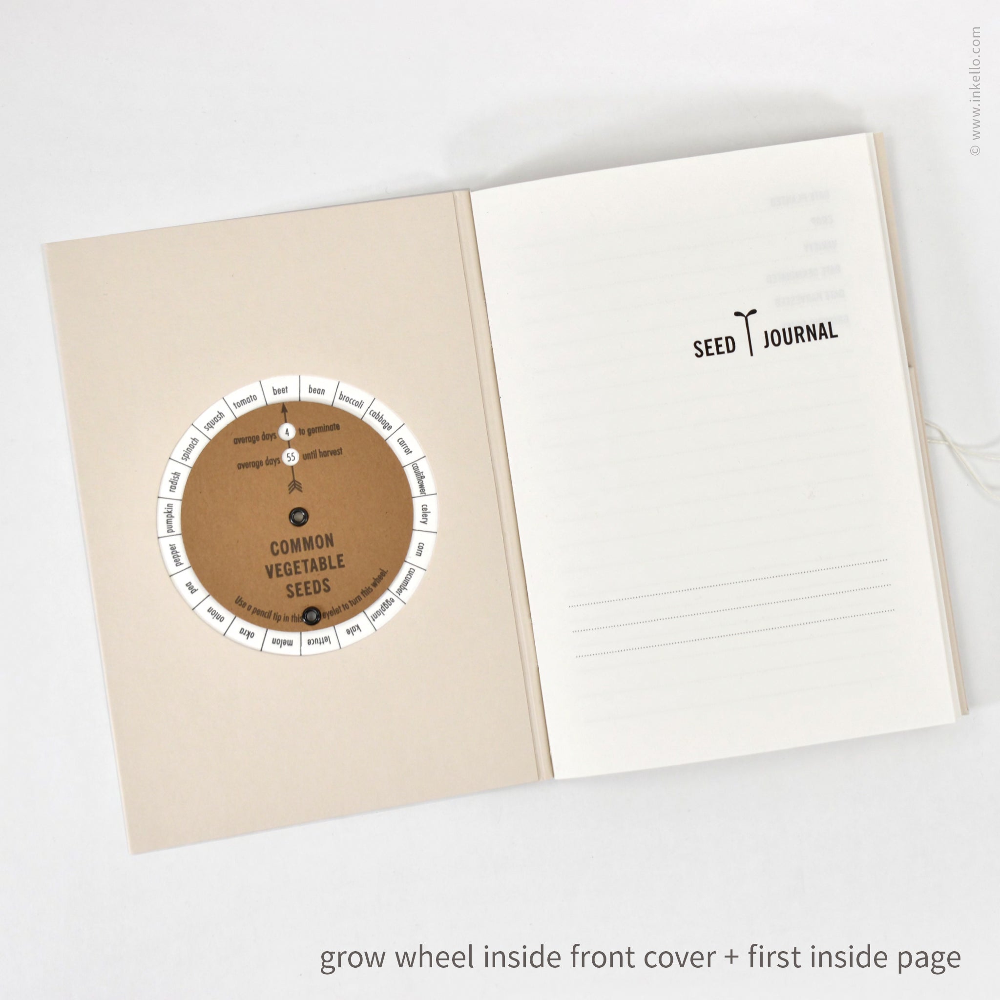 Green Seedlings Seed Journal with Grow Wheel (#608) — Inkello Letterpress