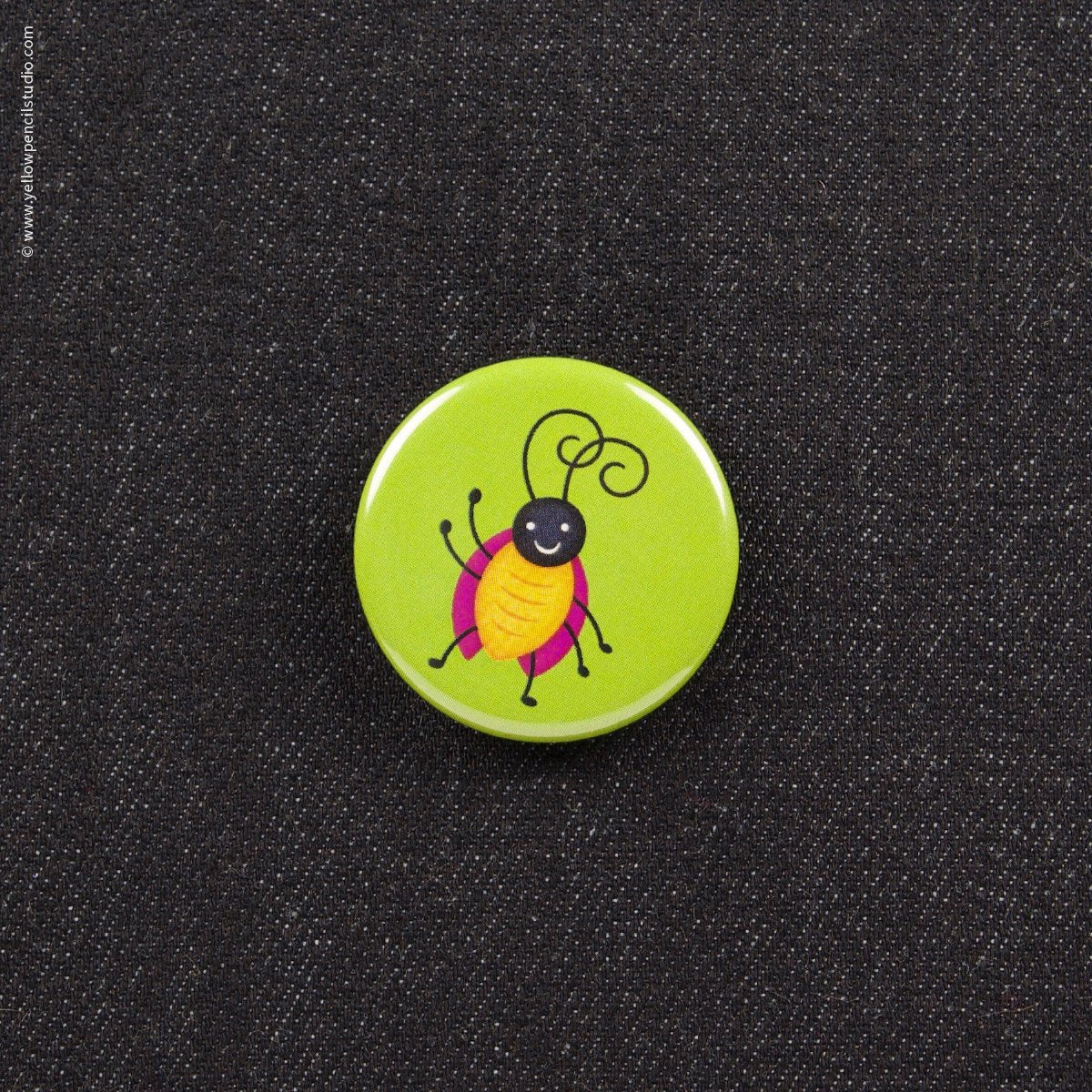 Friendly Bug Button (#6020) — Inkello Letterpress